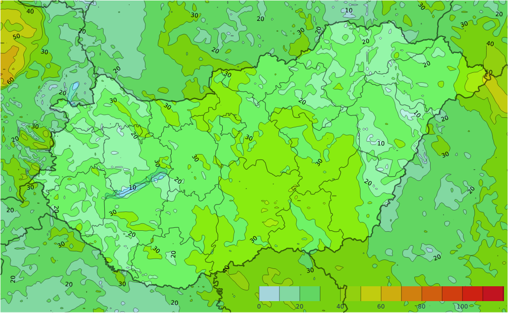 Nagy esőzés jön: térképeken mutatjuk óráról órára, hol fog leszakadni ...